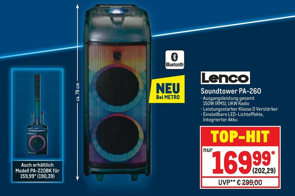 Lenco Soundtower PA-260 Angebot bei METRO
