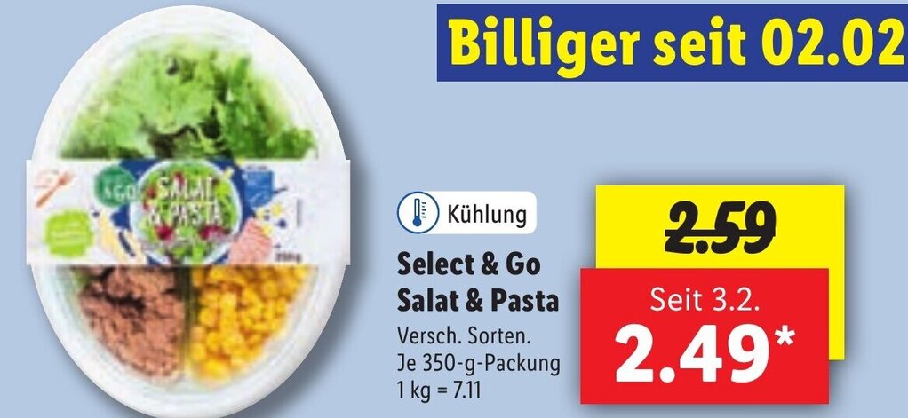 Select & Go Salat & Pasta Angebot bei Lidl