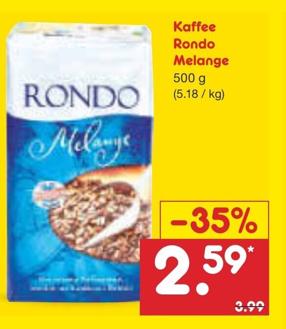 Kaffee Rondo Melange 500 g Angebot bei Netto Marken-Discount