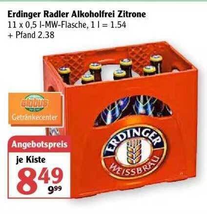 Erdinger Radler Alkoholfrei Zitrone Angebot bei Globus