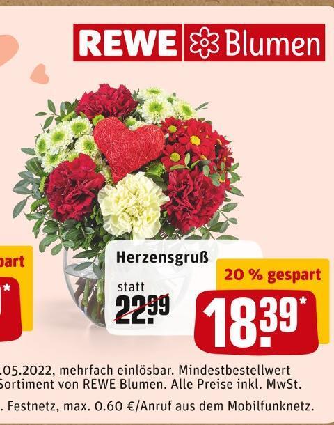 Rewe blumen herzensgruß Angebot bei REWE