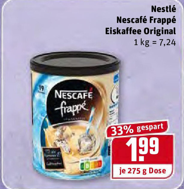 Nestlé Nescafé Frappé Eiskaffee Original 275g Angebot bei REWE
