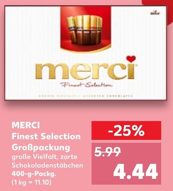 Merci Finest Selection Großpackung 400 g Packg. Angebot bei Kaufland