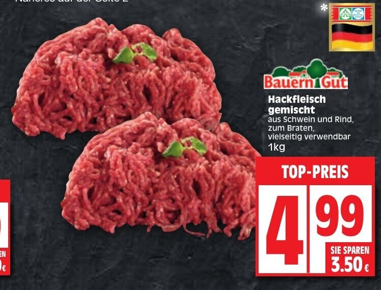 Hackfleisch gemischt 1kg Angebot bei Edeka