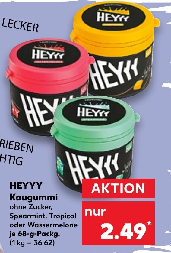 HEYY Kaugummi 68 g Packg. Angebot bei Kaufland