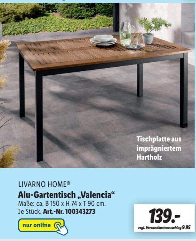 Lidl Alu Gartentisch