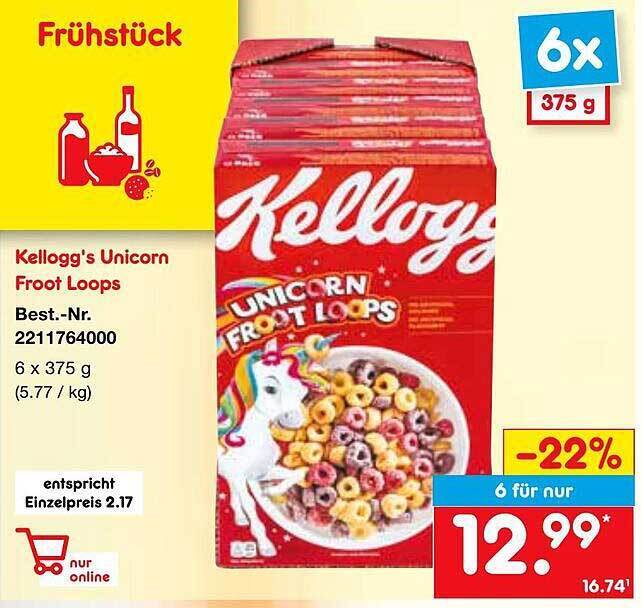 Kellogg's Unicorn Froot Loops Angebot bei Netto Marken-Discount