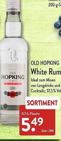 Old Hopking White Rum Angebot bei Aldi Nord