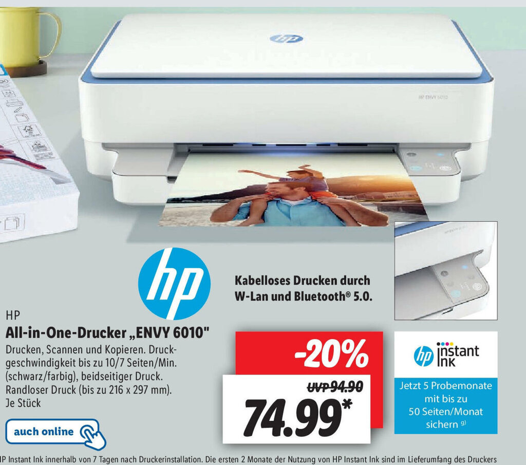 HP All-in-One-Drucker.. ENVY 6010'' Angebot bei Lidl