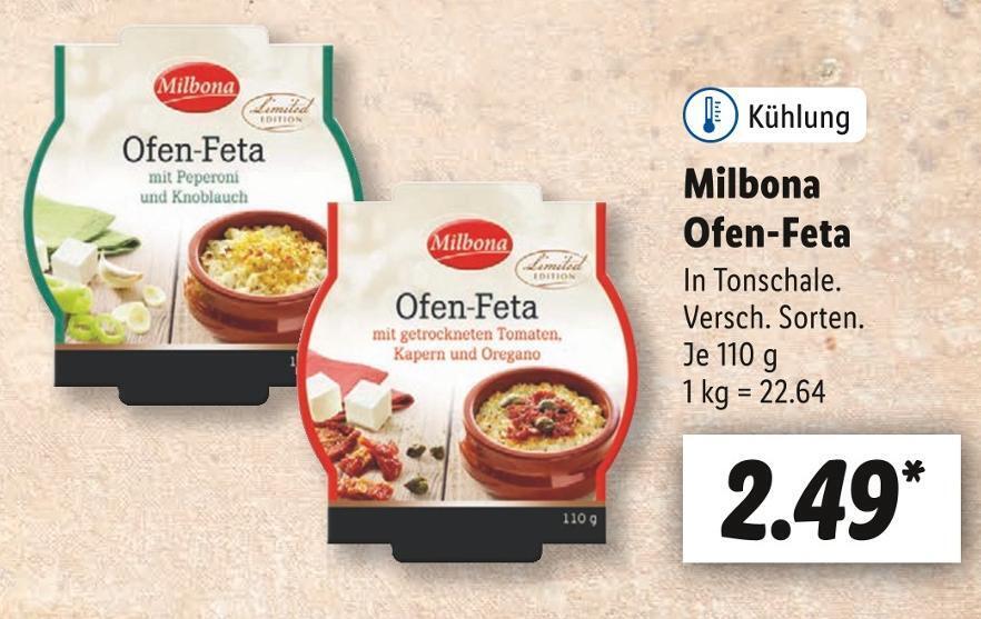 Milbona Ofen-Feta 110 g Angebot bei Lidl