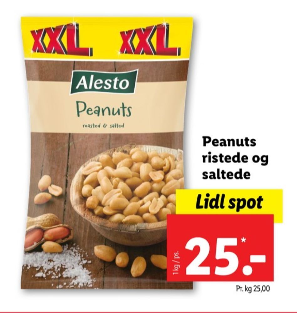 Alesto peanuts tilbud hos Lidl