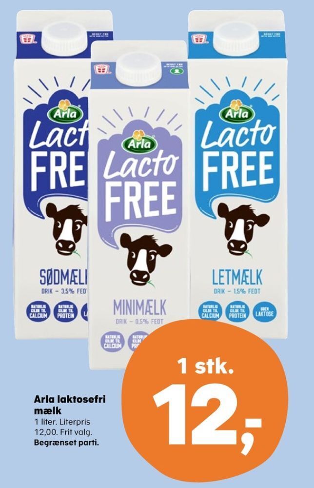 Arla letmælk lacto free tilbud hos SuperBrugsen