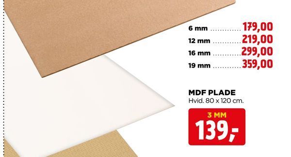 Mdf plade tilbud hos jem & fix