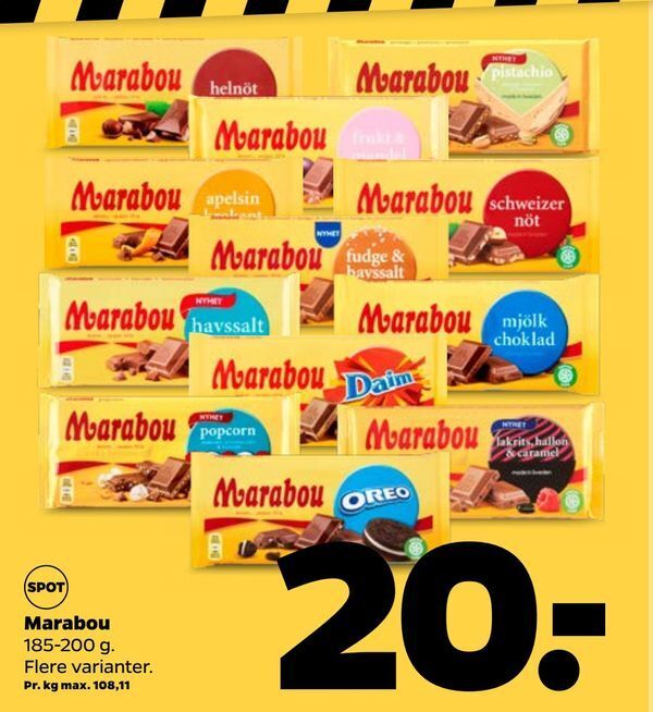 Marabou tilbud hos Netto