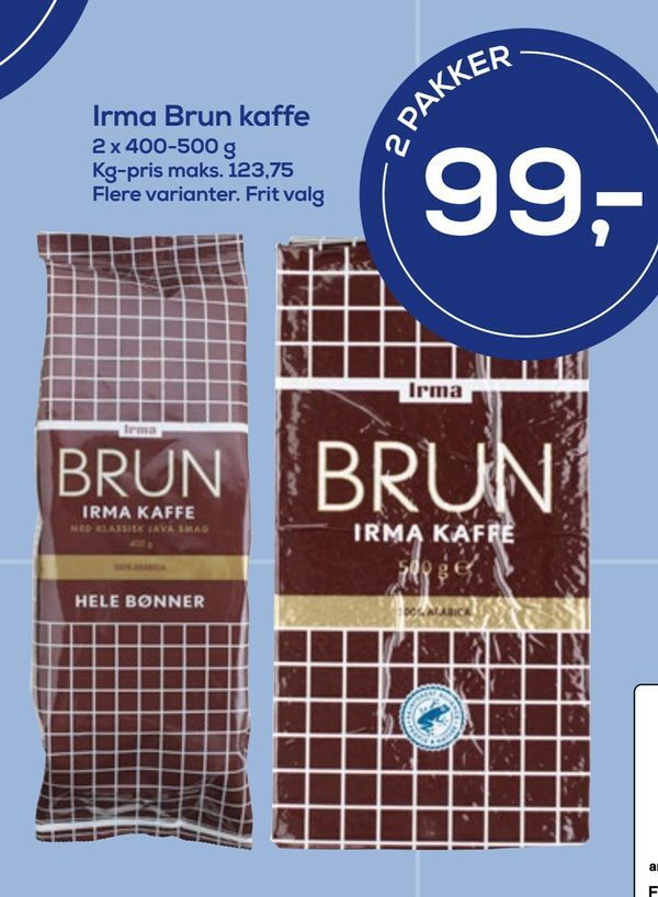 Irma brun kaffe tilbud hos Irma