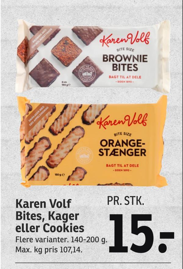 Karen volf bites, kager eller cookies tilbud hos SPAR