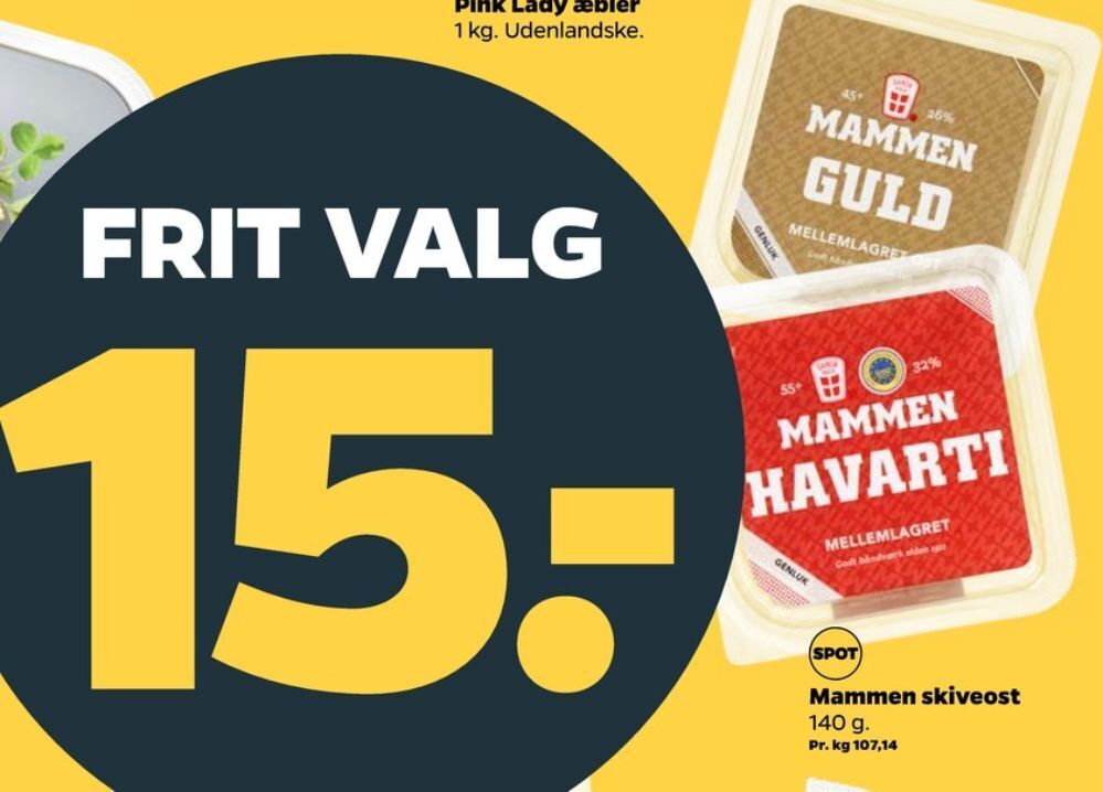 Mammen skiveost havarti mellemlagret tilbud hos Netto