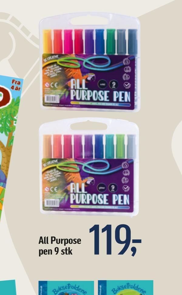 All purpose pen 9 stk tilbud hos Føtex