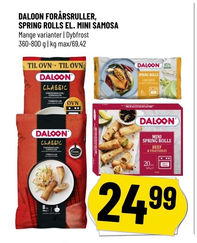 Daloon Forårsruller,Spring Rolls El. Mini Samosa tilbud hos Løvbjerg