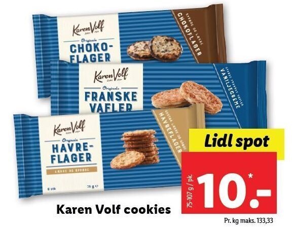 Karen volf cookies tilbud hos Lidl