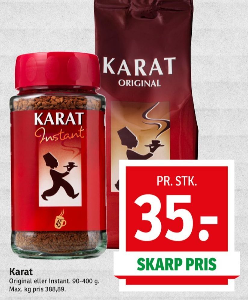 Karat instant kaffe tilbud hos SPAR