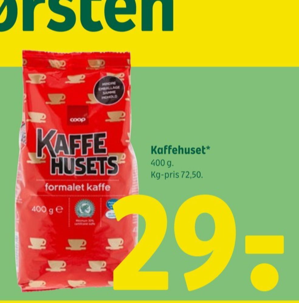 Kaffehusets kaffe formalet tilbud hos Coop 365