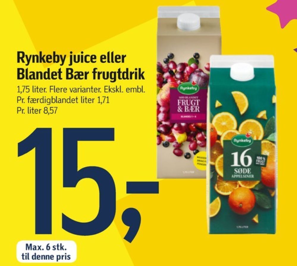 16 serie appelsinjuice søde tilbud hos Føtex