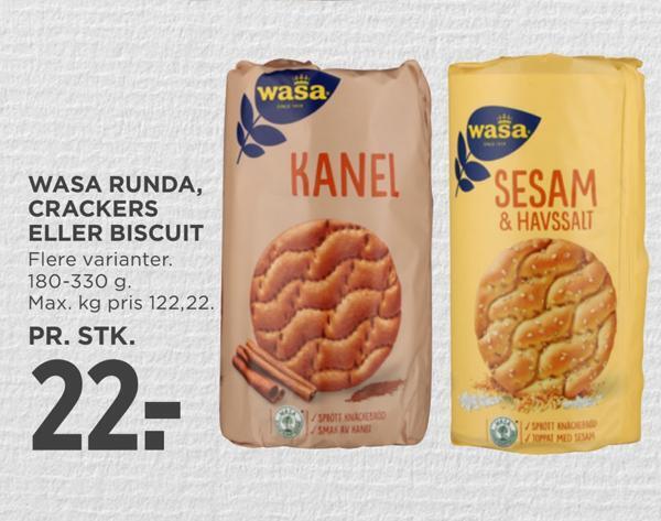 Wasa runda, crackers eller biscuit tilbud hos MENY