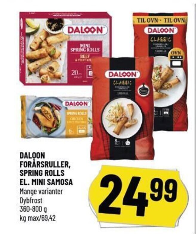 DALOON FORÅRSRULLER, SPRING ROLLS EL. MINI SAMOSA tilbud hos Løvbjerg