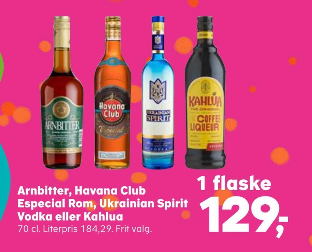 Arnbitter, havana club especial rom, ukrainian spirit vodka eller ...