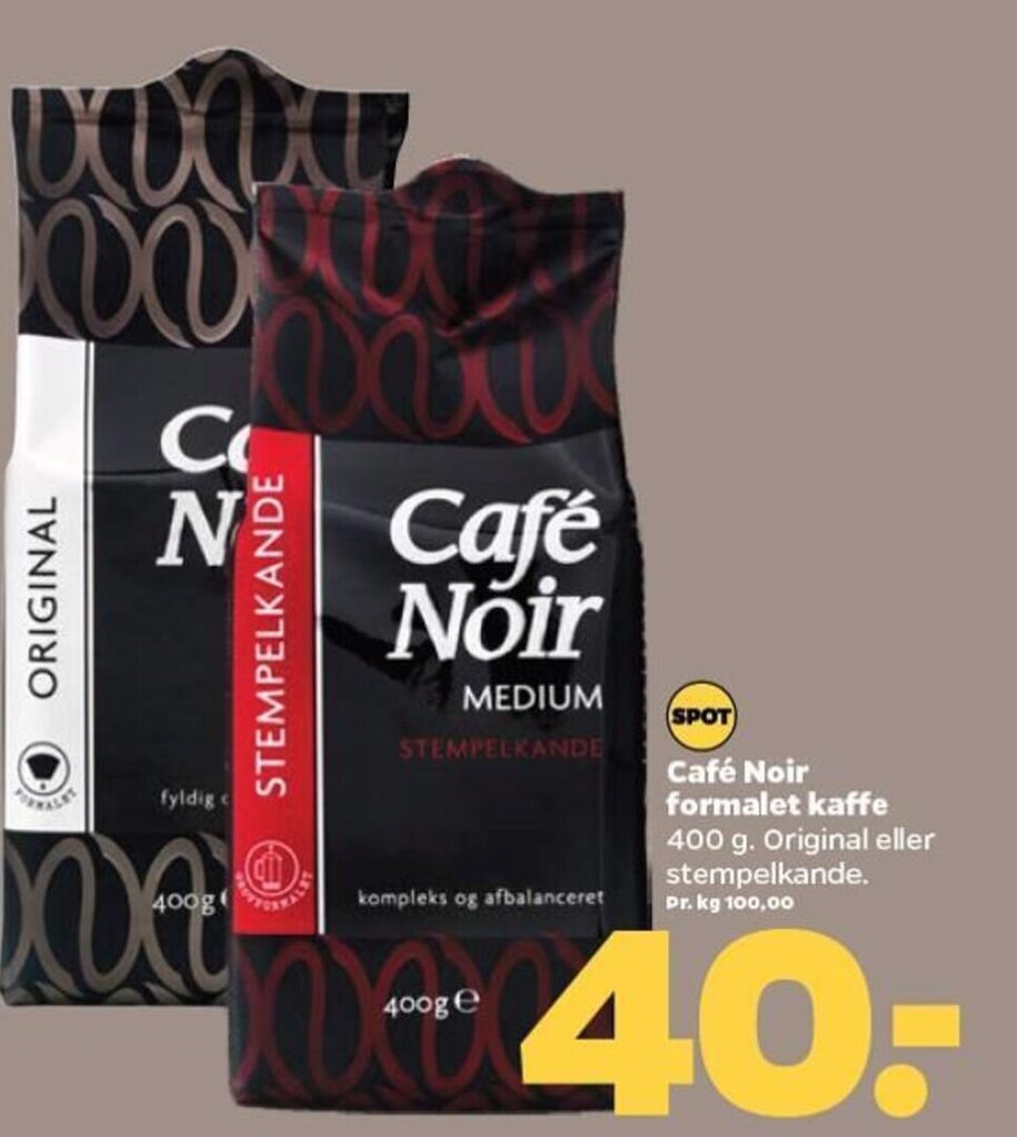 Café Noir formalet kaffe 400 g. tilbud hos Netto