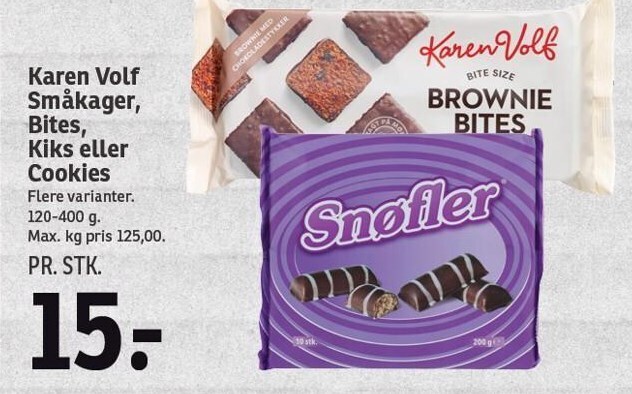 Karen volf småkager, bites, kiks eller cookies tilbud hos SPAR