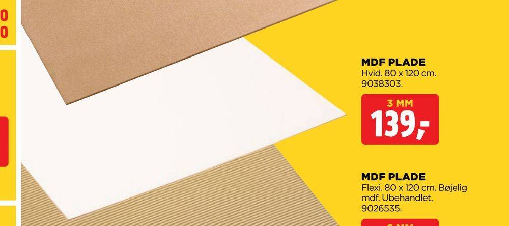 Mdf plade tilbud hos jem & fix