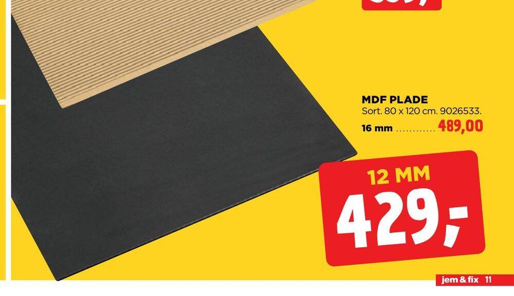 Mdf plade tilbud hos jem & fix