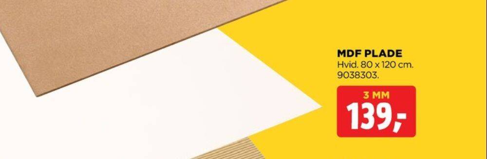 Ukendt mdf plade tilbud hos jem & fix