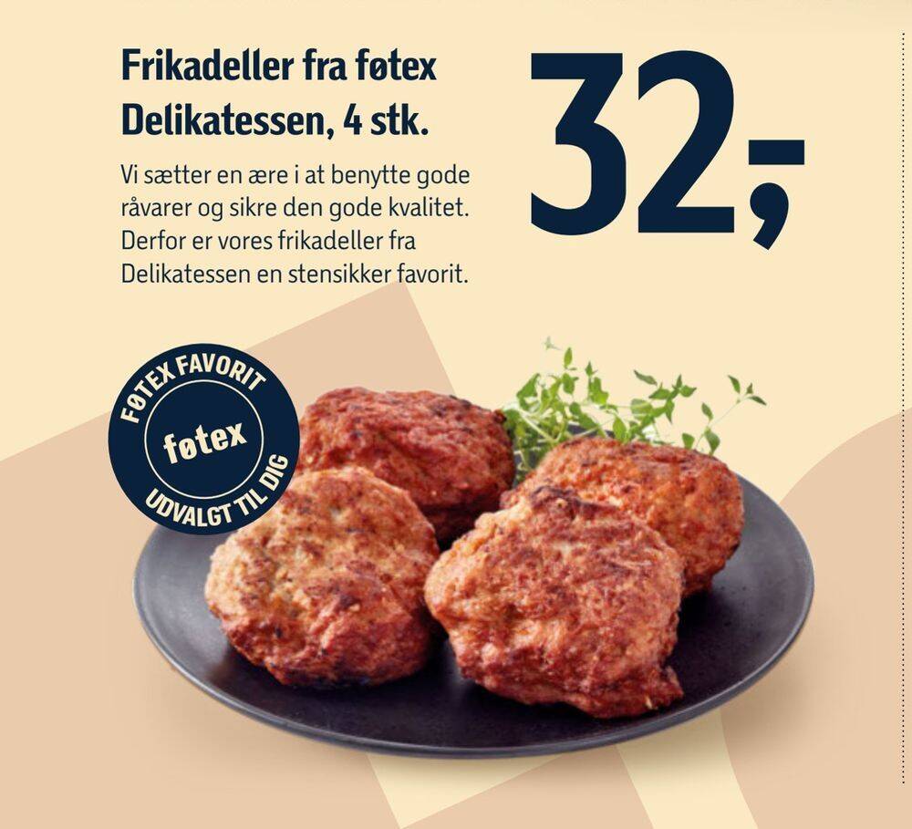 Frikadeller fra føtex delikatessen, 4 stk tilbud hos Føtex