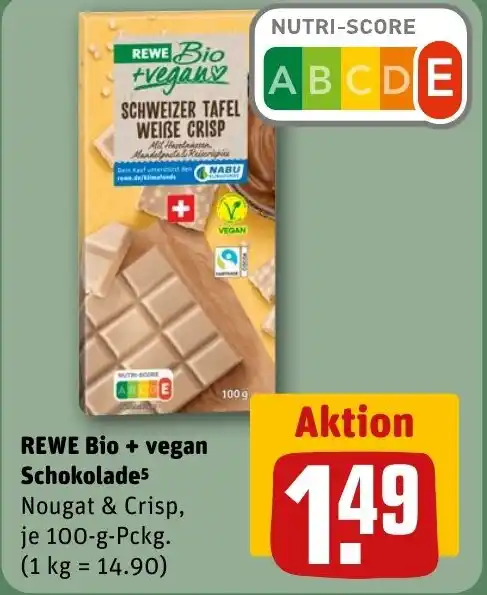 REWE Bio + vegan Schokolade tilbud hos REWE