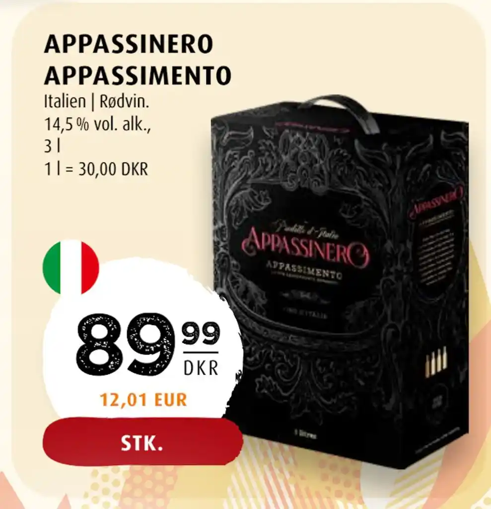 APPASSINERO APPASSIMENTO tilbud hos Scandinavian Park