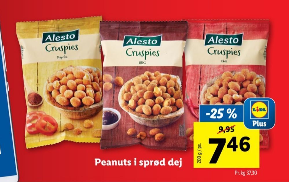 Alesto peanuts tilbud hos Lidl