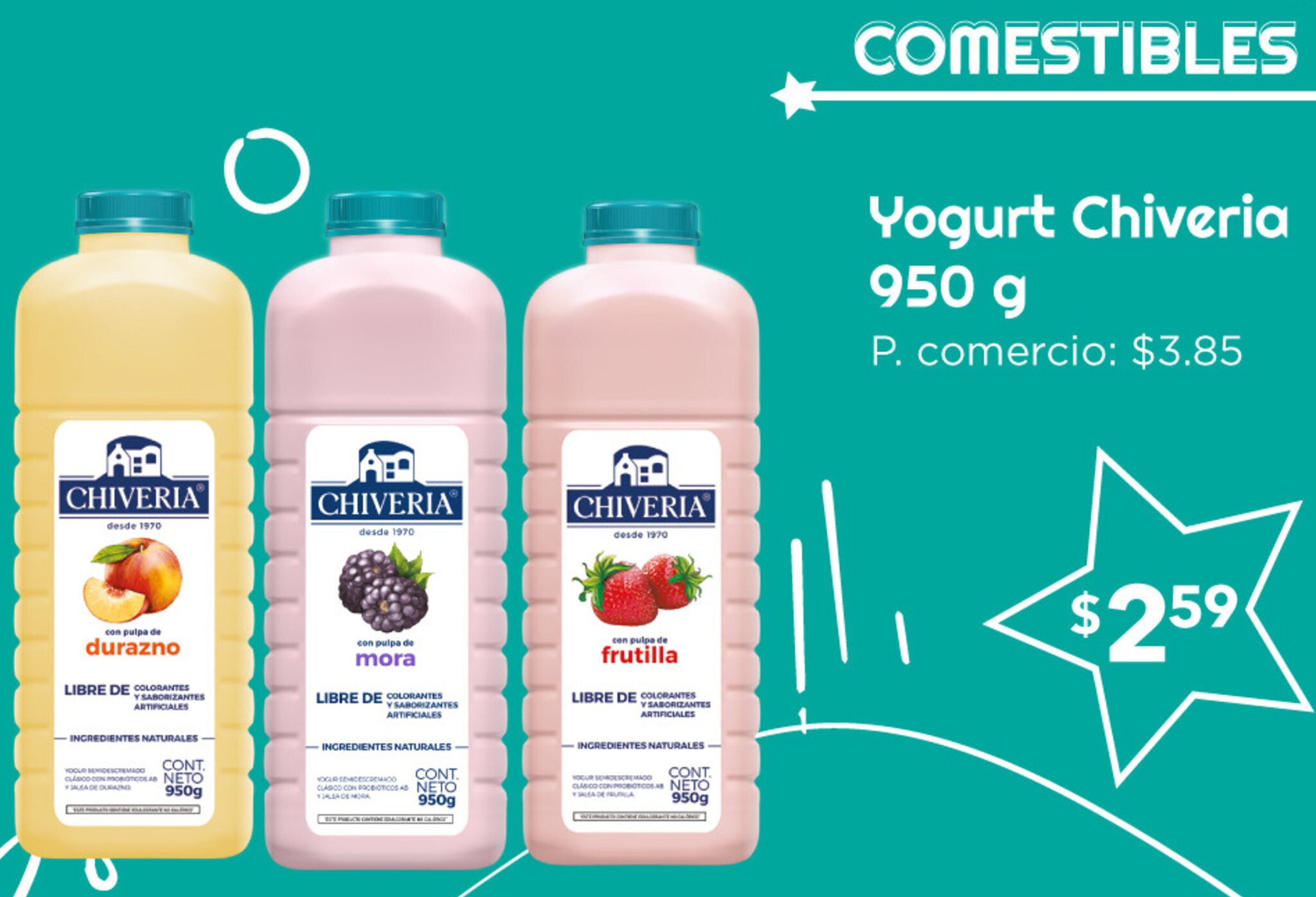 Yogurt Chiveria 950g oferta en Tia