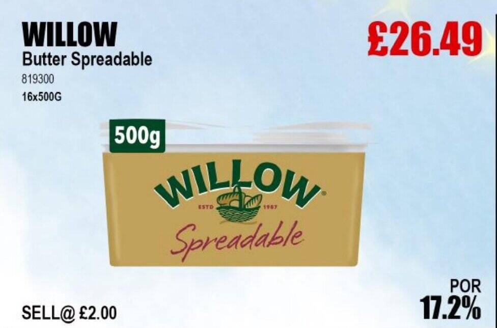 All Willow butter offers - Find and view the cheapest Willow butter offer!