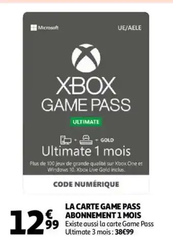 La Carte Game Pass Abonnement 1 Mois