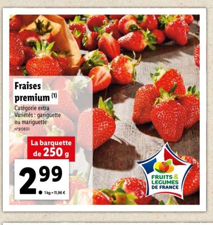 Promo Fraises Premium chez Lidl