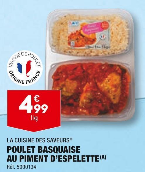 Promo La Cuisine Des Saveurs Poulet Basquaise Au Piment Despelette
