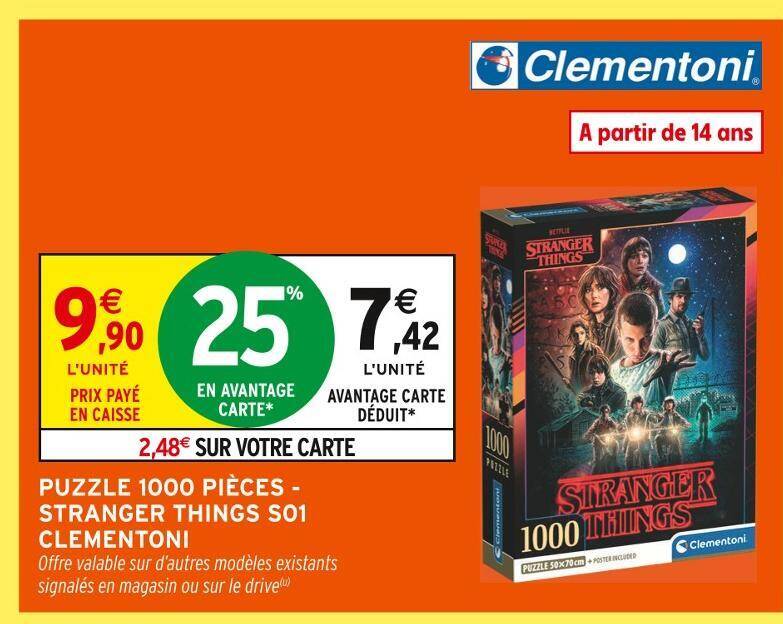Promo Clementoni puzzle 1000 pièces - stranger things s01 chez ...