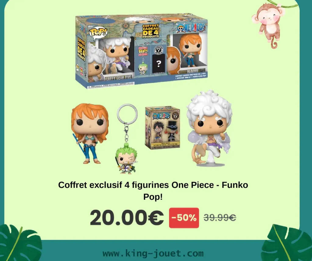 Promo Coffret exclusif 4 figurines One Piece - Funko Pop! chez King Jouet