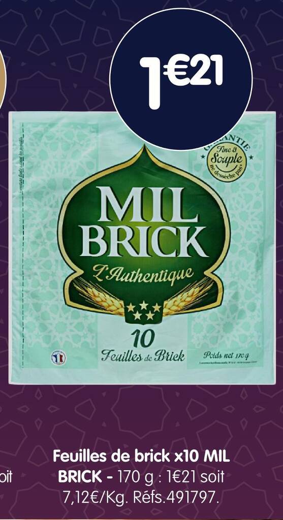 Promo Mil brick feuilles de brick x10 chez b&m