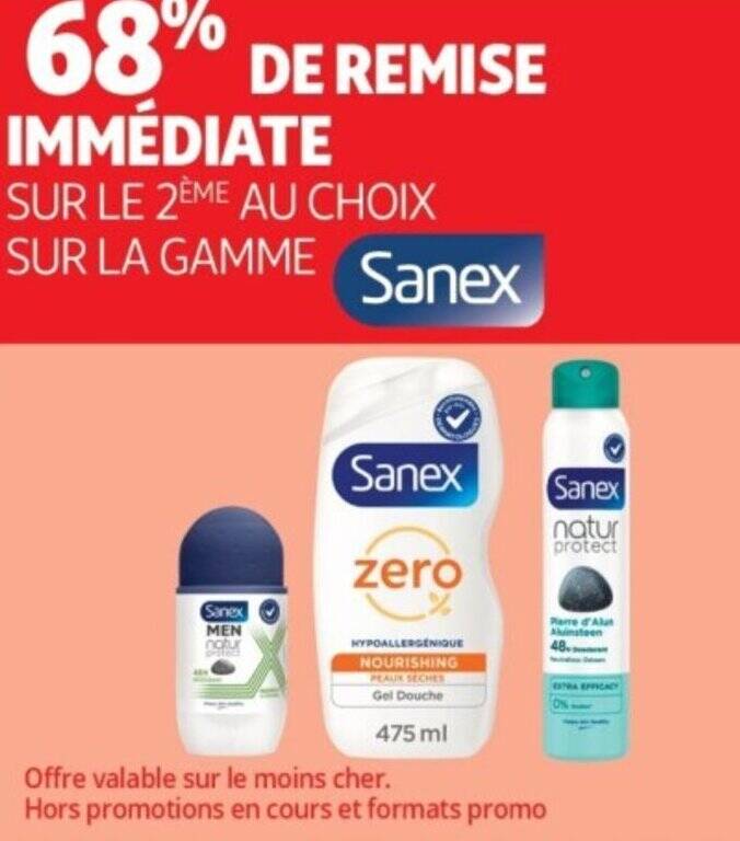 Promo SUR LE 2EME AU CHOIX SUR LA GAMME Sanex chez Auchan