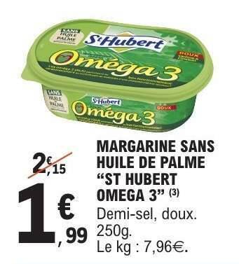 Promo Margarine sans huile de palme St Hubert Omega 3 chez E.Leclerc