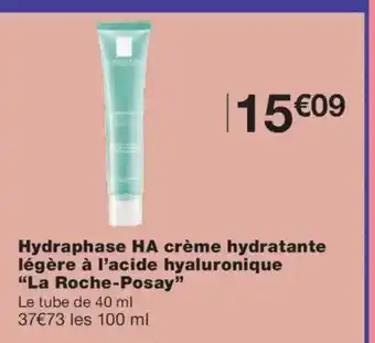 Promo LA ROCHE-POSAY Hydraphase HA crème hydratante légère à l'acide ...